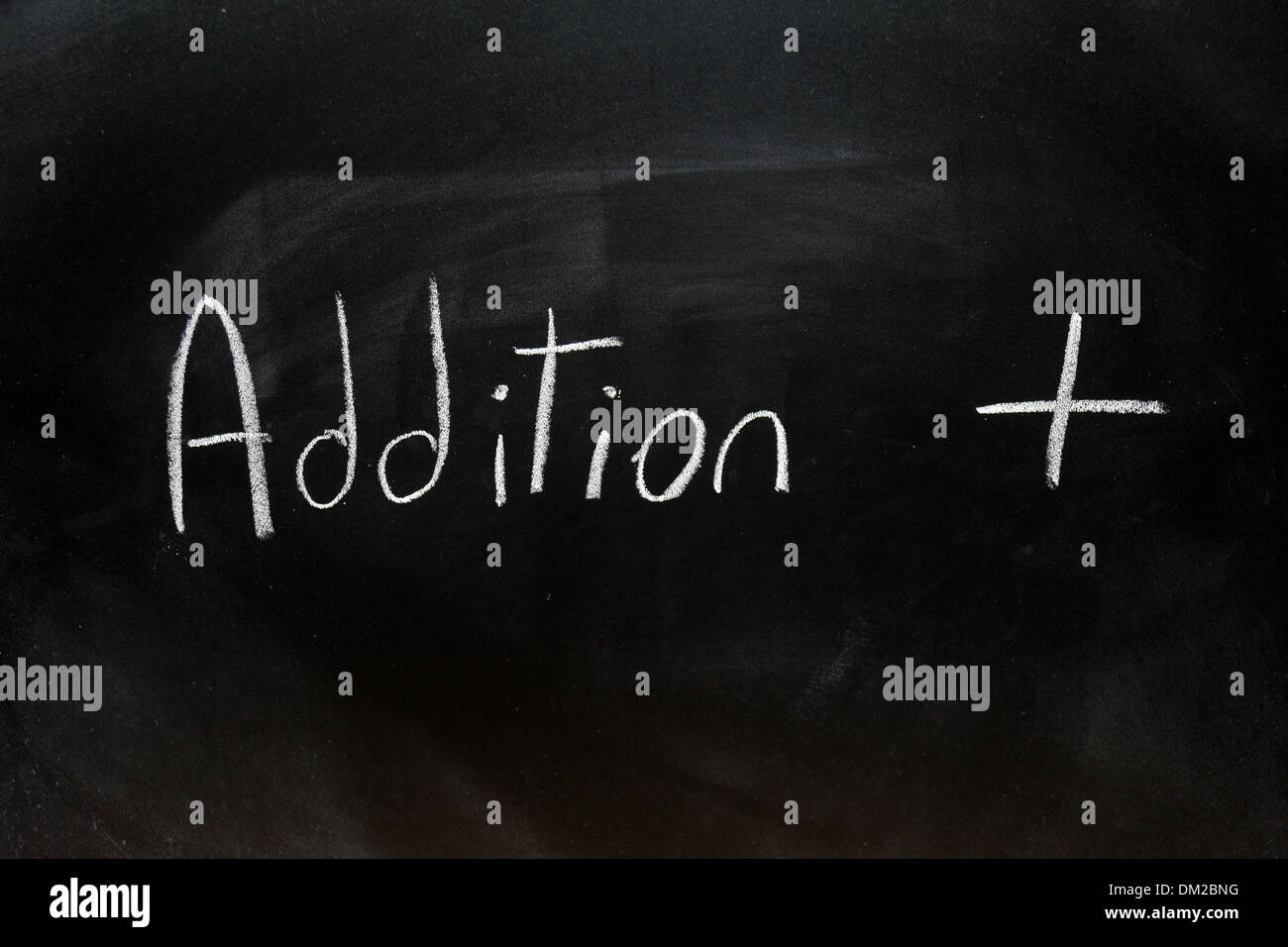 Close up of a blackboard with Addition written on it in chalk Stock ...