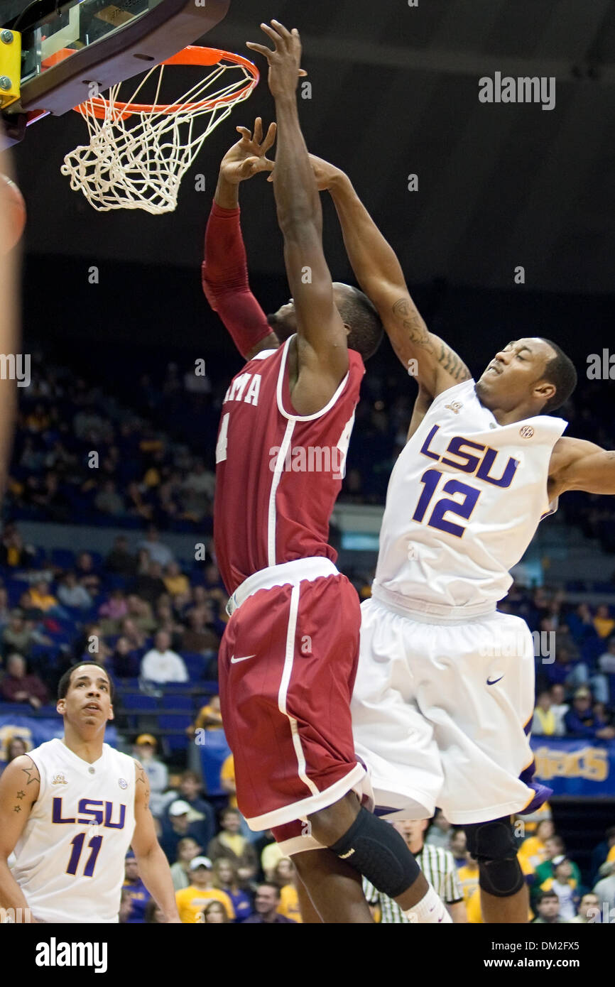 Alabama at LSU; LSU guard Aaron Dotson blocks Alabama forward Chris ...