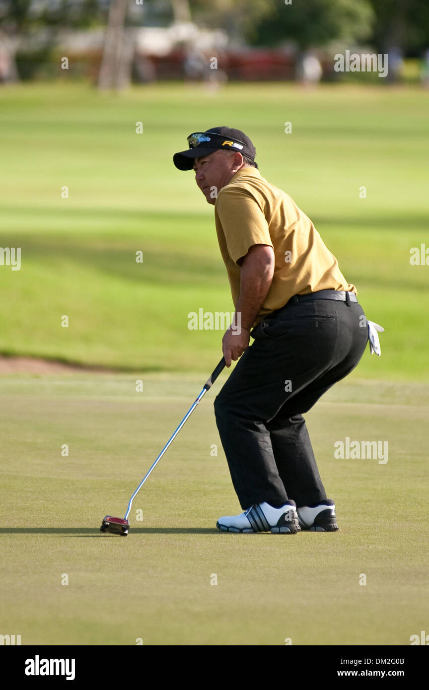Kevin Hayashi after just missing his put on the 3rd hole ate Waialae ...