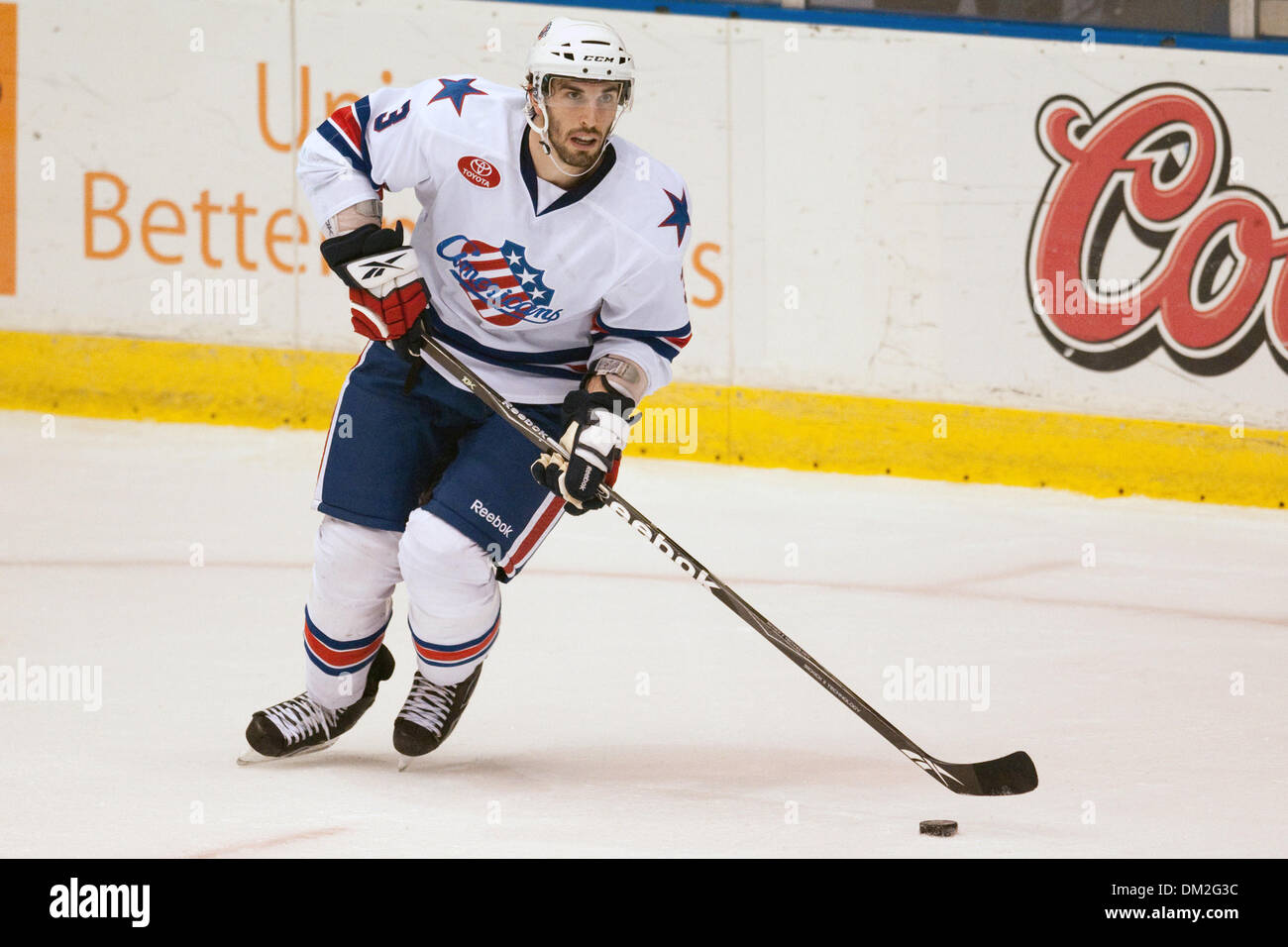 Rochester Americans defender Jason Garrison (3) in action during a game ...