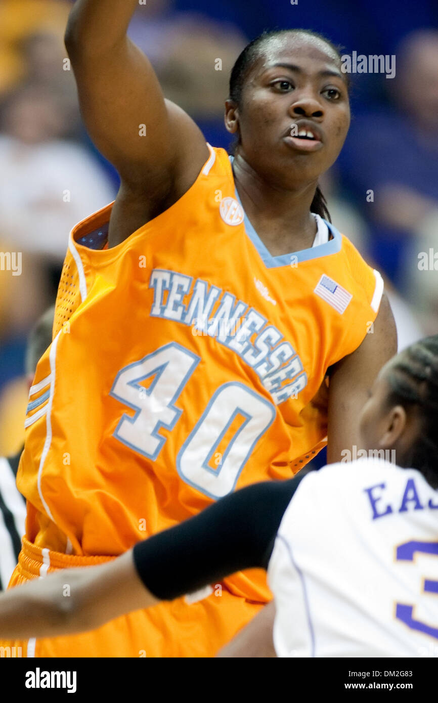Tennessee at LSU; Tennessee guard Shekinna Stricklen passes the ball to ...