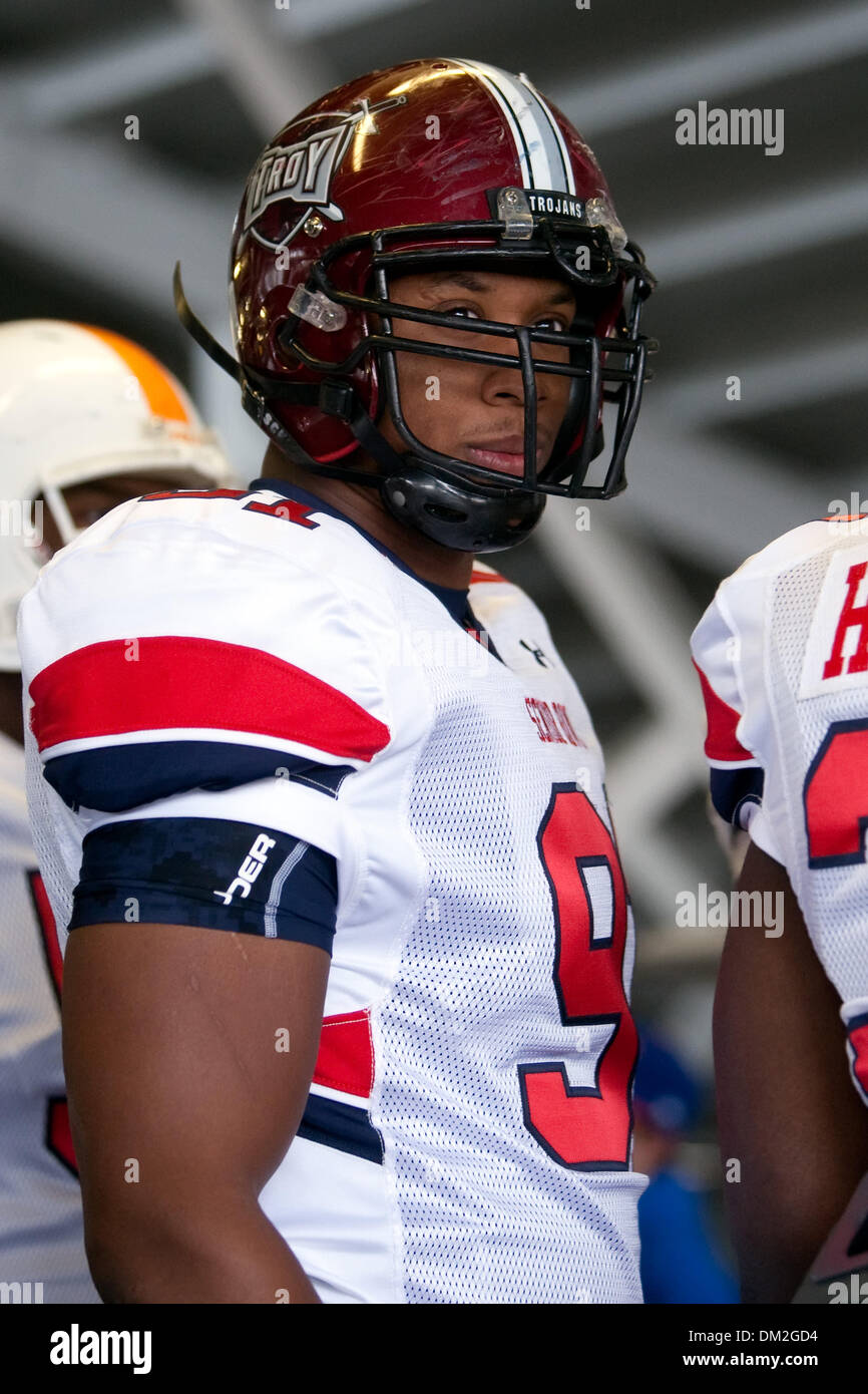 Under Armour Senior Bowl; Troy defensive lineman Brandon Lang exits the ...