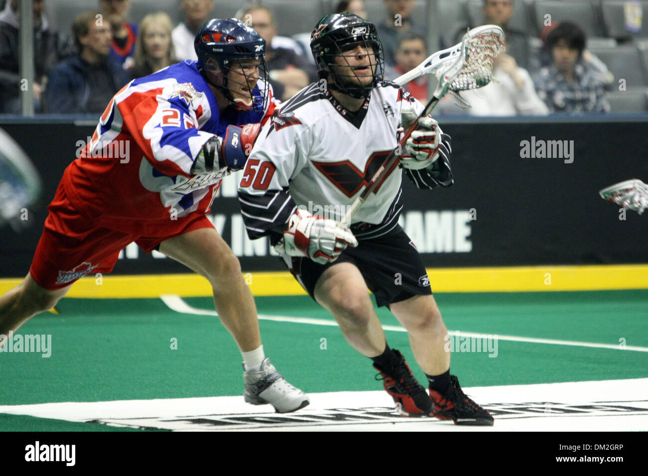 Philadelphia Wings forward Kevin Huntley (50) and Toronto Rock ...