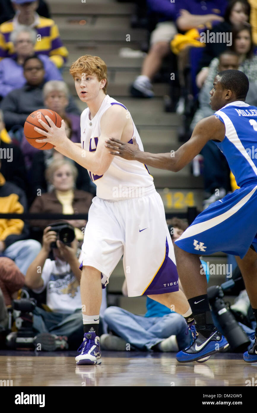 Kentucky at LSU; LSU forward Eddie Ludwig looks for a teammate to pass ...