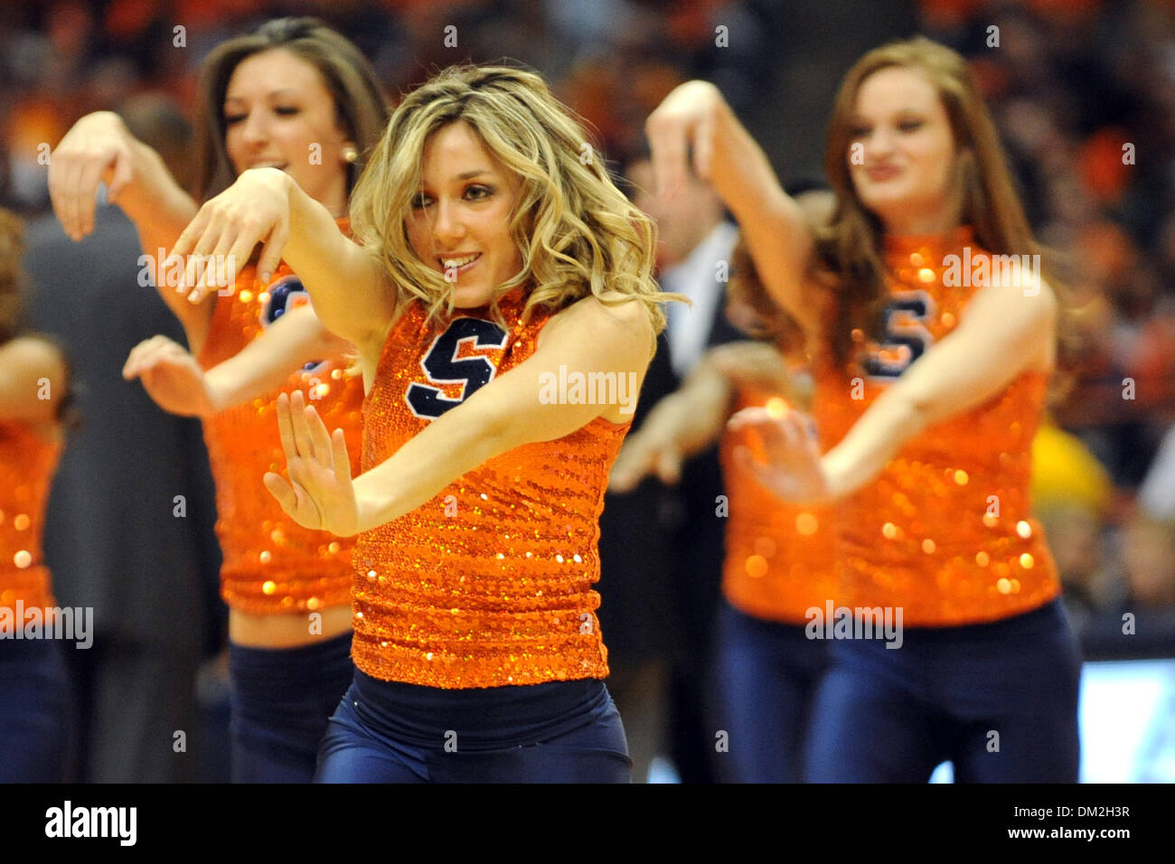 The Syracuse dance team performs during a time-out in the second half ...