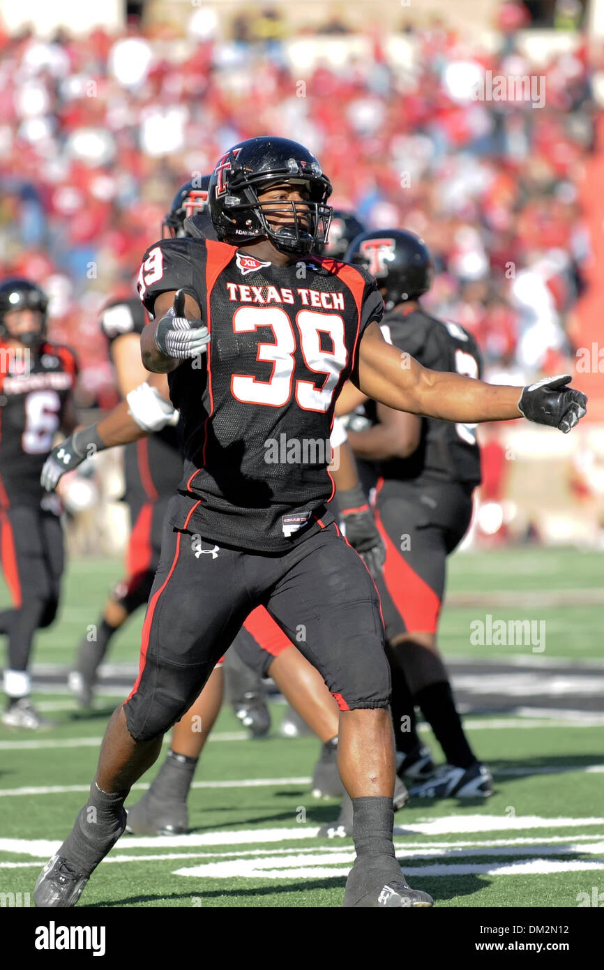 Texas Tech LB Marlon Williams (39) celebrates the Tech defensive stand ...