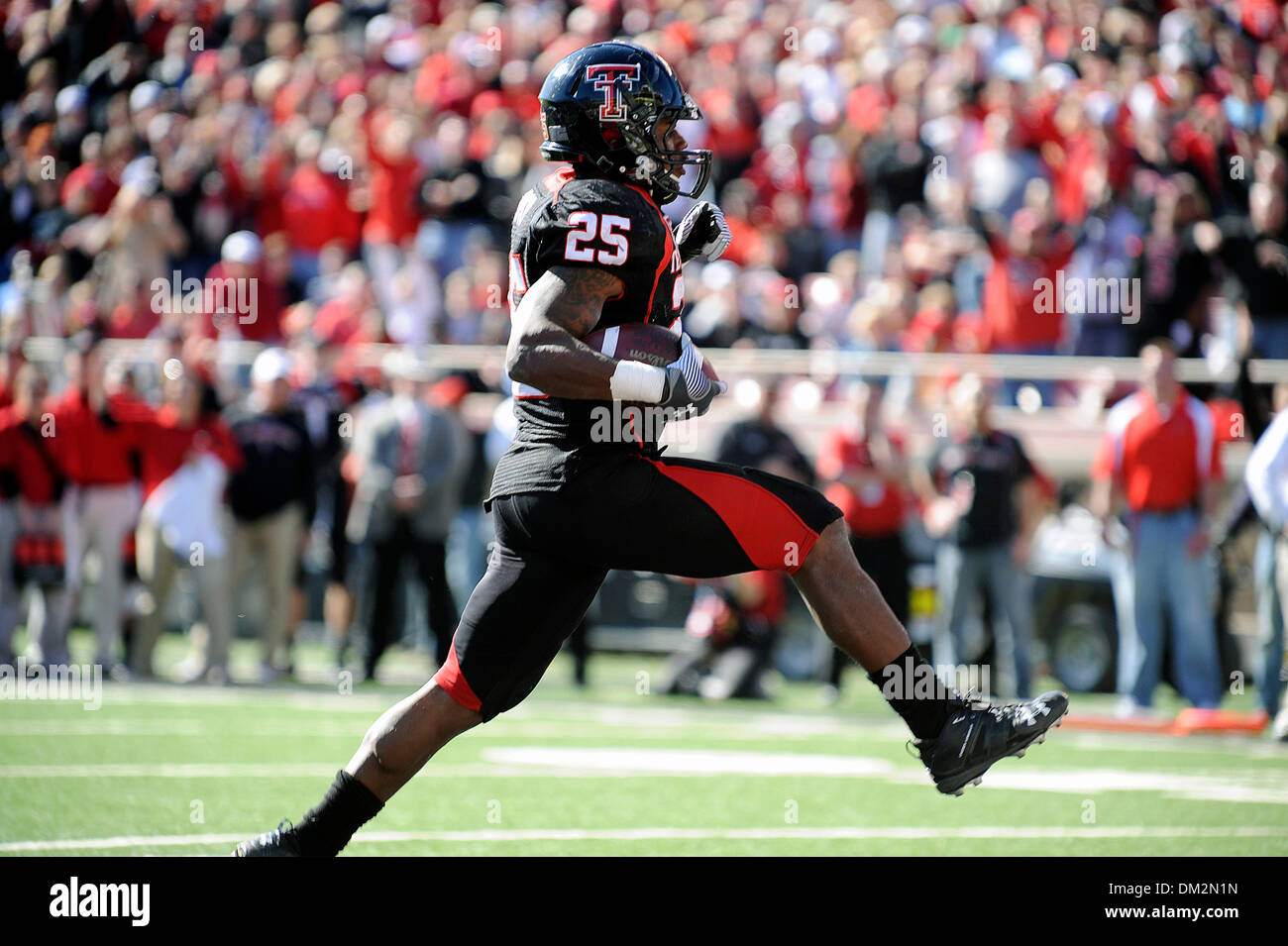 Texas Tech RB Baron Batch (25) surges forward at AT&T Jones Stadium in ...