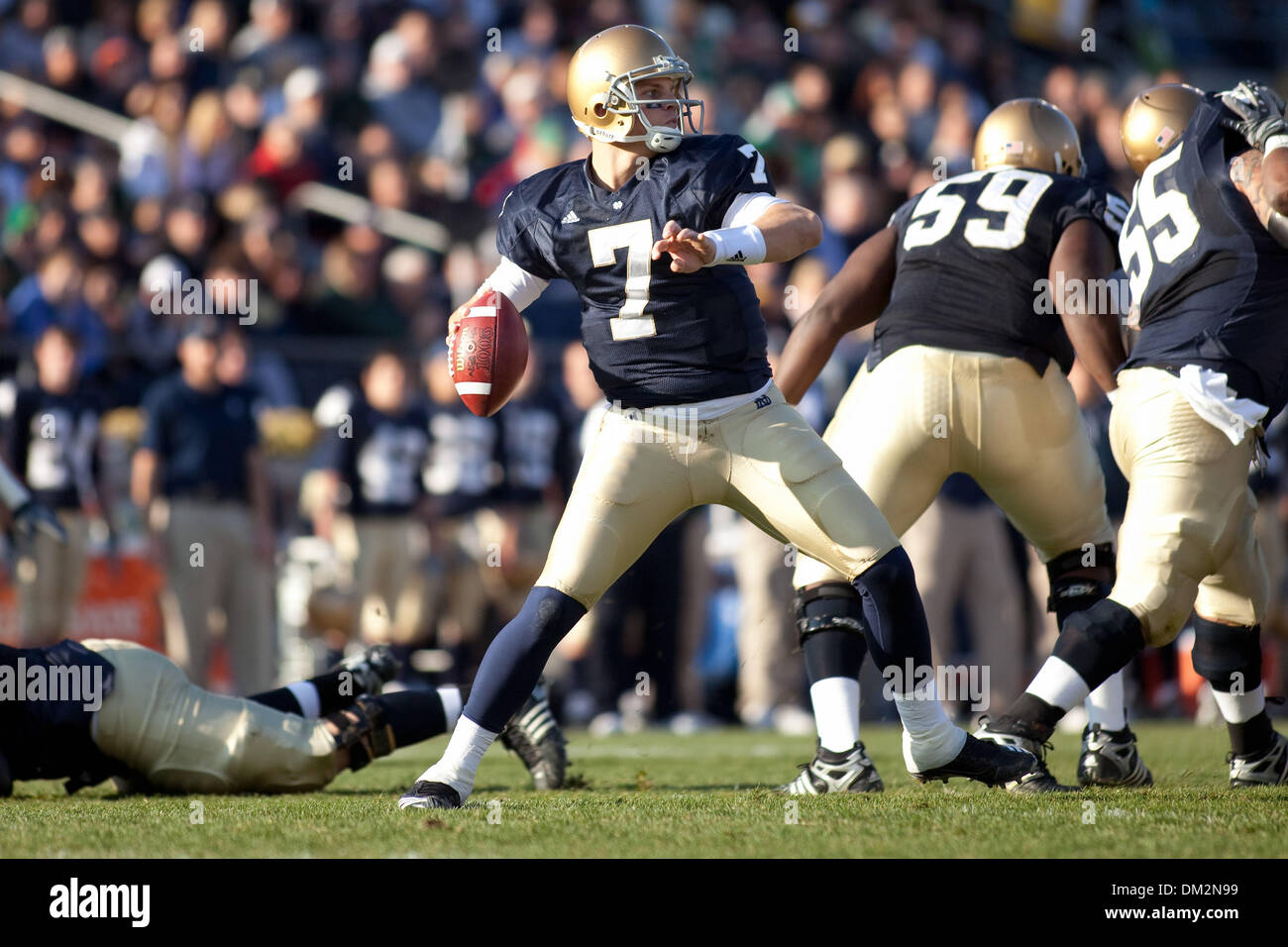 University of Connecticut at University of Notre Dame. Jimmy Clausen ...
