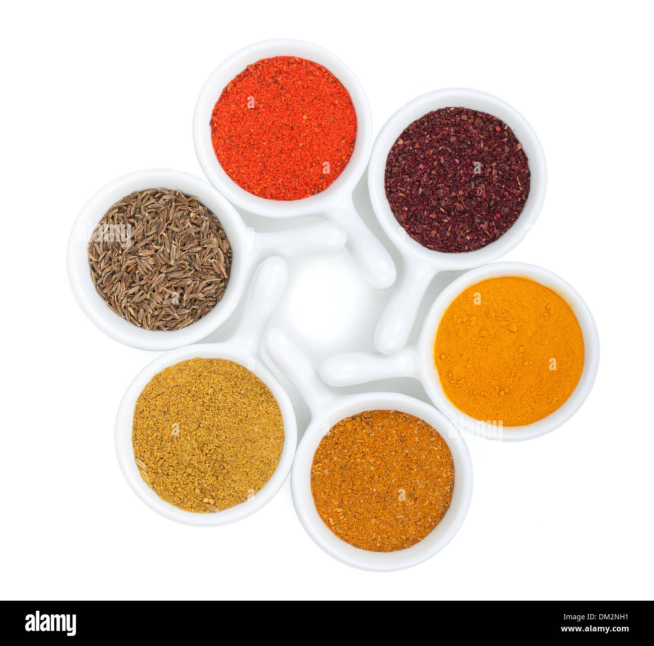 Various spices selection. Isolated on white background Stock Photo - Alamy