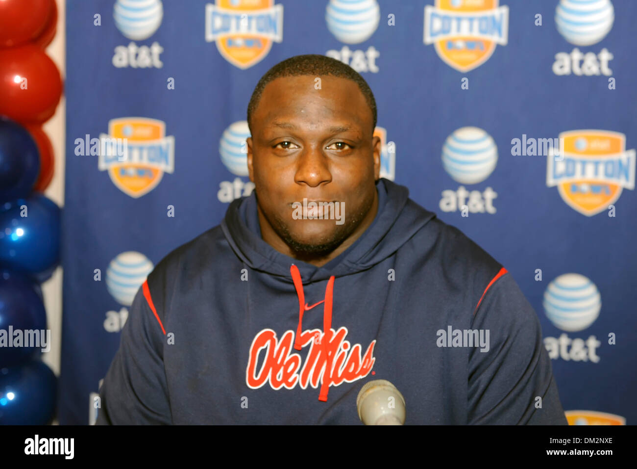 Ole Miss's DT Jerrell Powe during the Cotton Bowl press conference ...