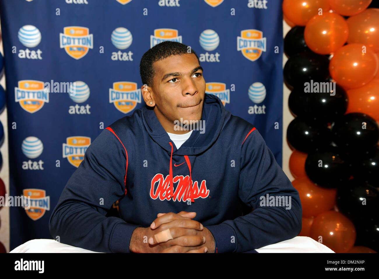 Ole Miss's LB Patrick Trahan during the Cotton Bowl press conference ...