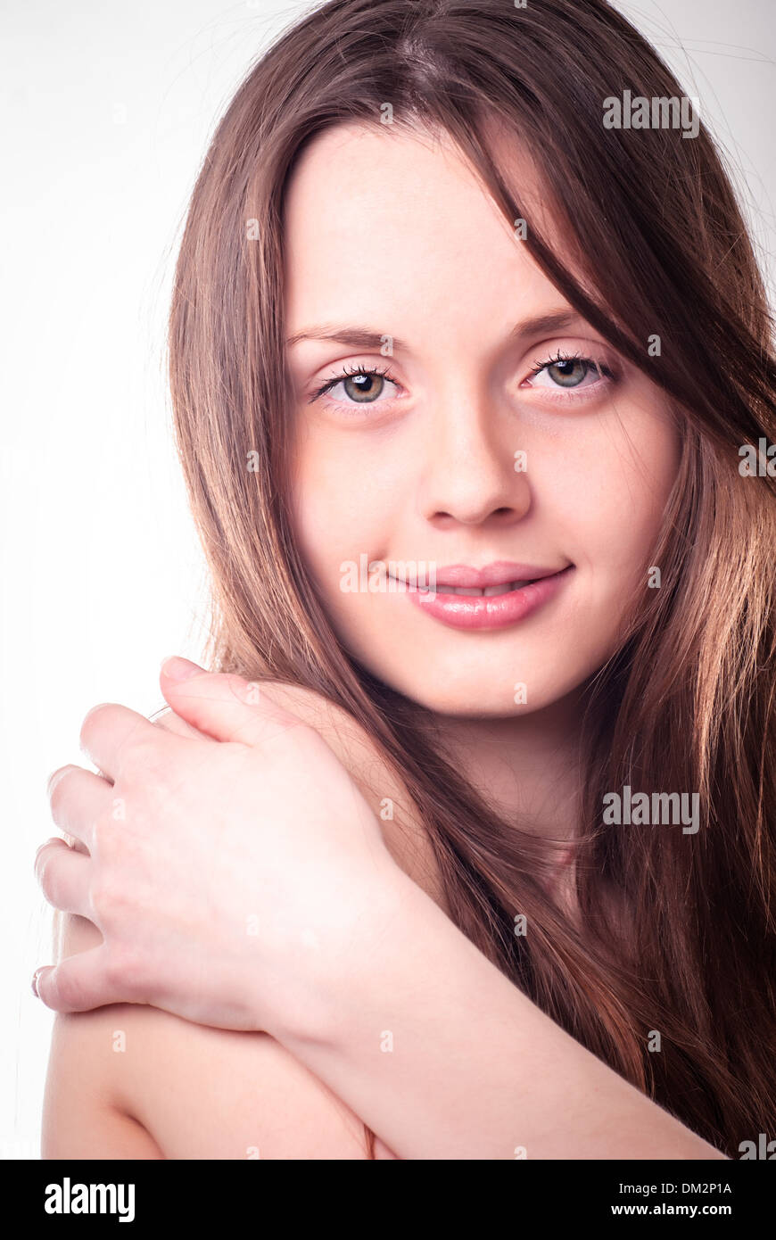 Young attractive woman. Only face, close up Stock Photo - Alamy