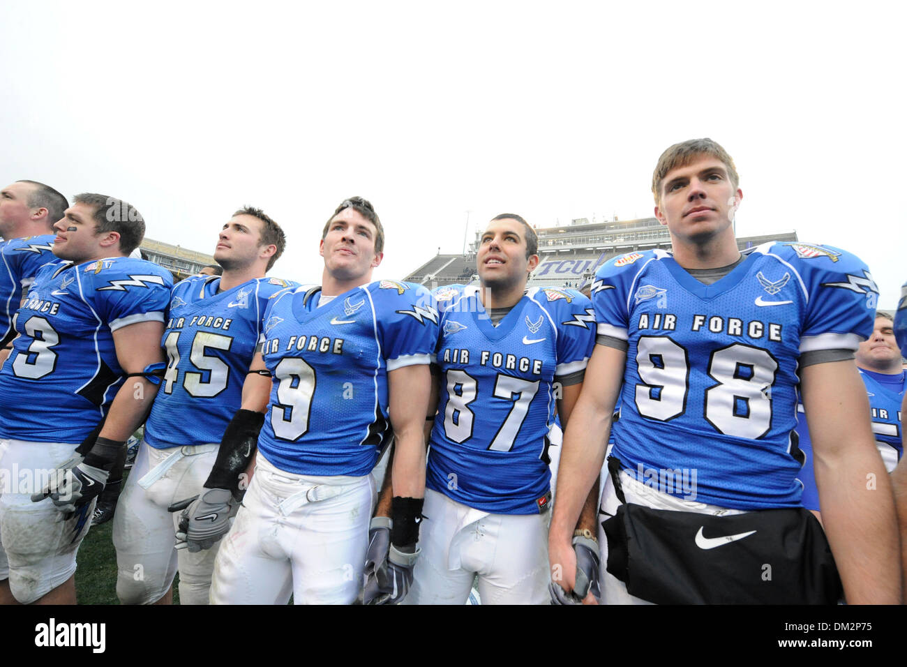 The Falcons team celebrates their team victory in the game between #25 ...