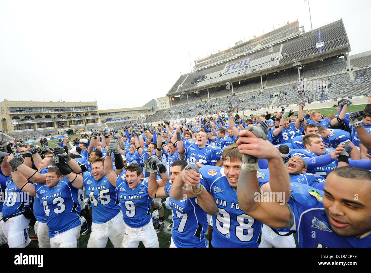 The Falcons team celebrates their team victory in the game between #25 ...