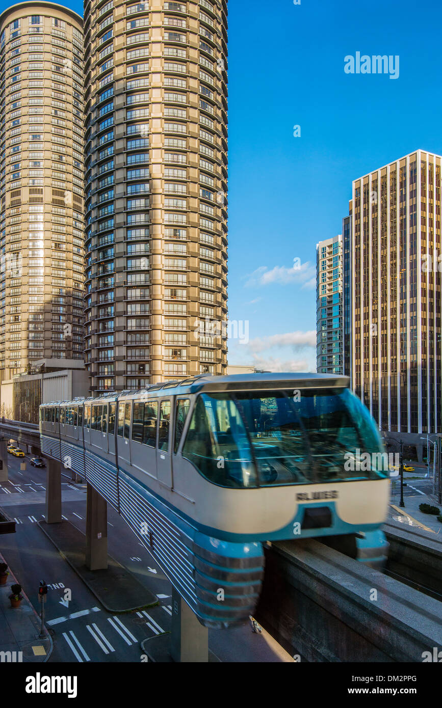 Seattle Center Monorail at Westlake, Seattle, Washington, USA Stock ...
