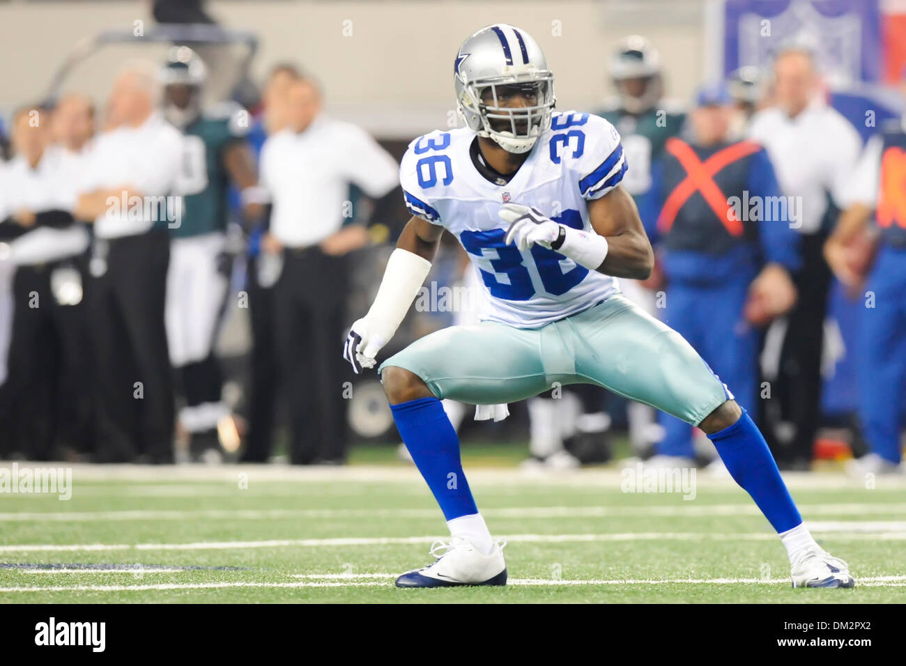 Dallas Cowboys safety Mike Hamlin (36) prepares for the kick off in ...