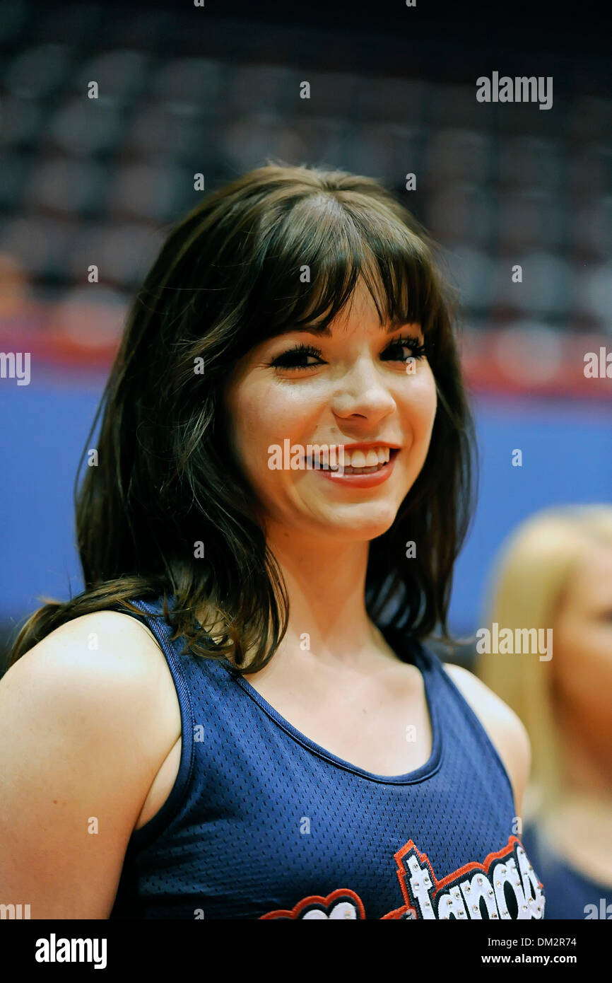 A member of the SMU Pom Squad cheering on the Mustangs as the UCF ...