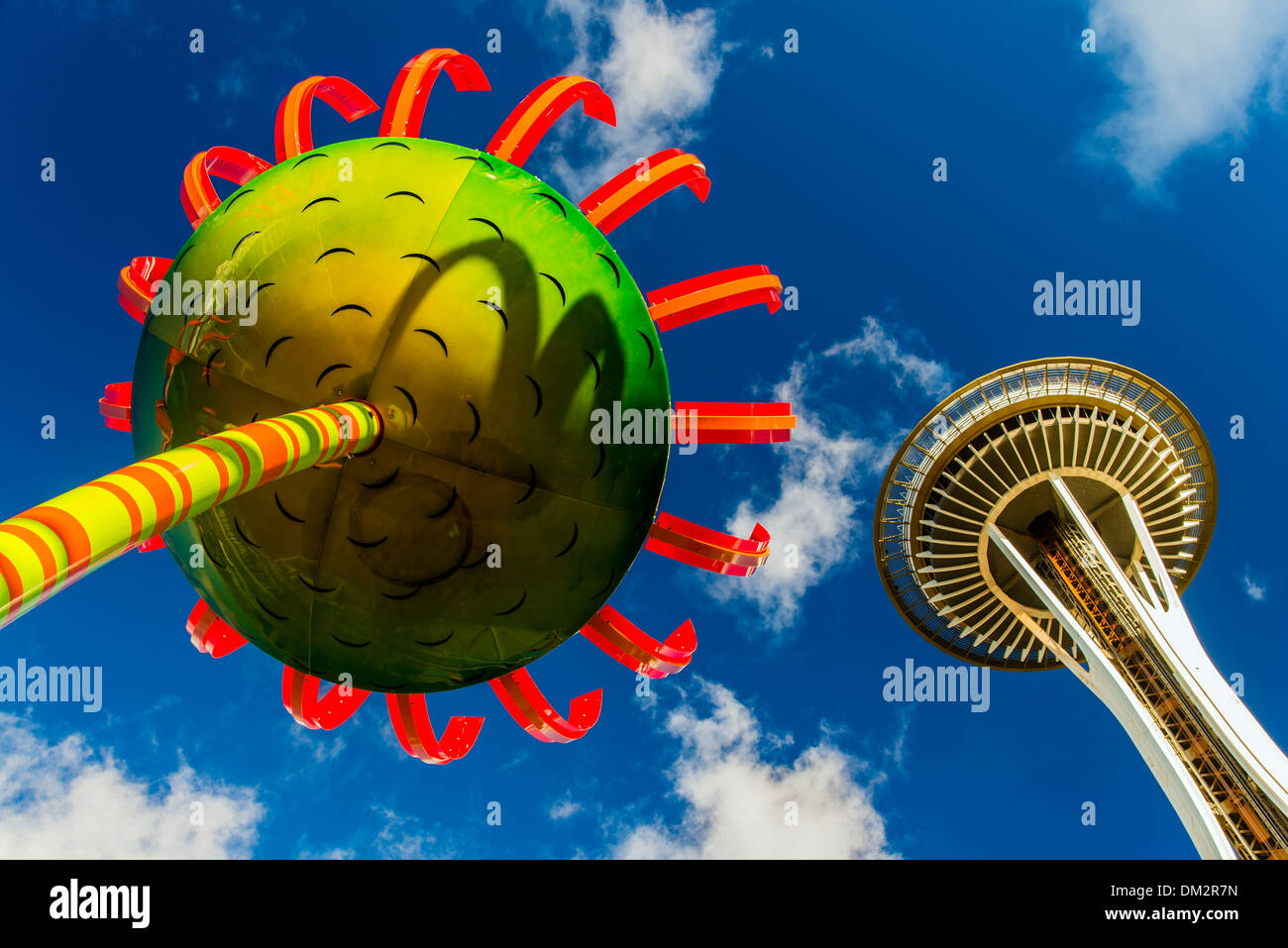 The Sonic Bloom solar-powered art installation with Space Needle behind ...