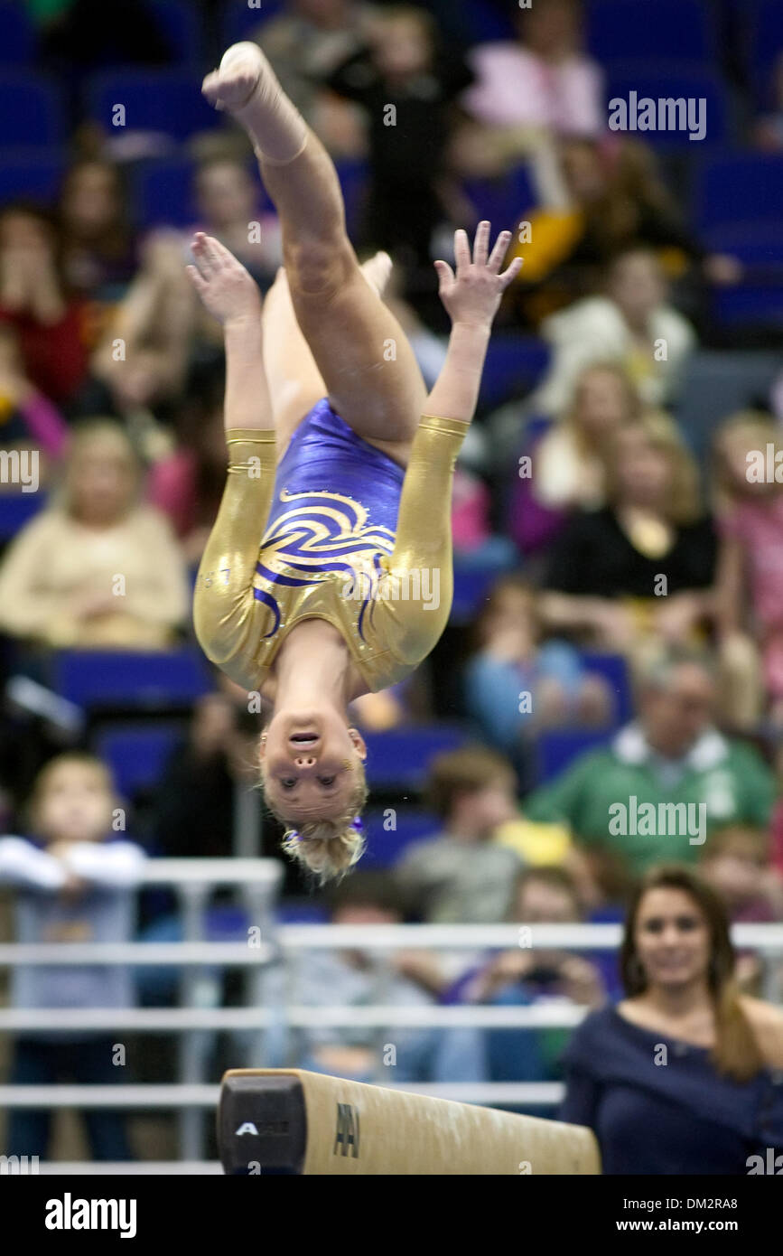 Alabama at LSU; LSU gymnast Summer Hubbard dismounts the balance beam ...