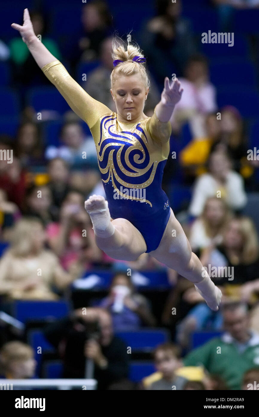 Alabama at LSU; LSU gymnast Summer Hubbard performs on the balance beam ...