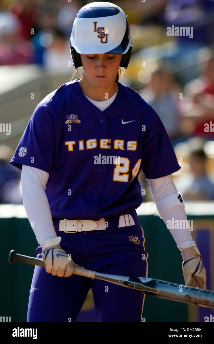 Centenary at LSU; LSU second baseman Courtney Hollier approaches the ...