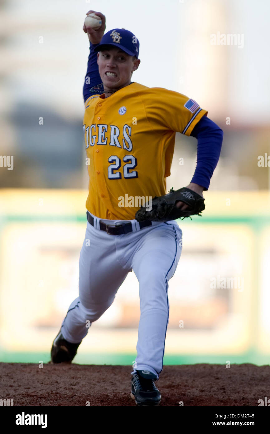 William & Mary at LSU; LSU pitcher Matty Ott (22) throws a pitch during ...