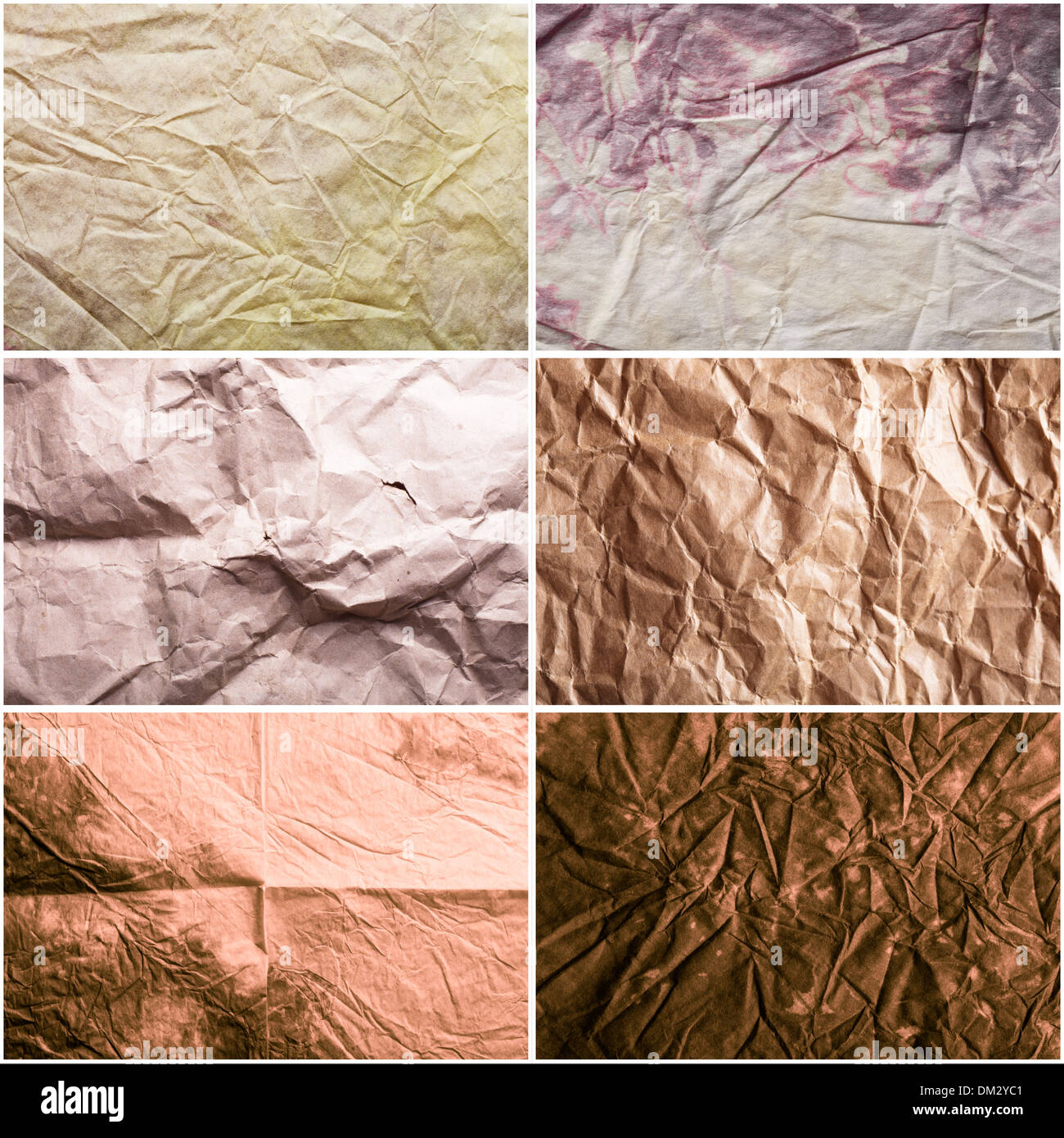 Set of textures of crumpled craft paper Stock Photo - Alamy