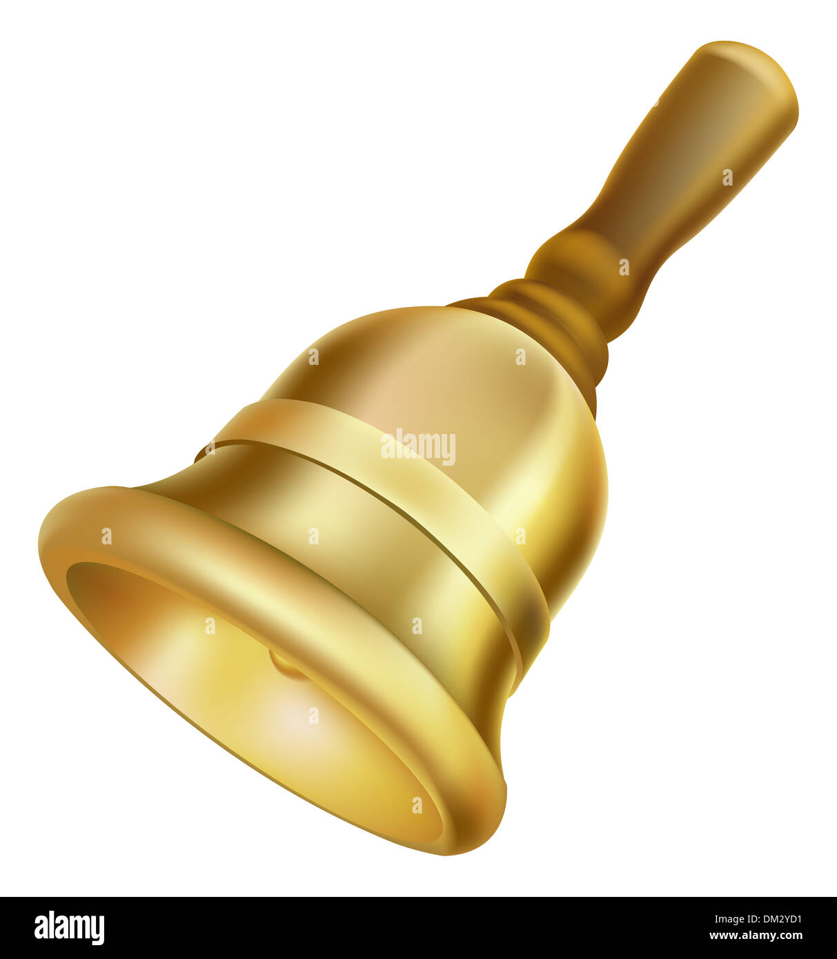 Illustration of a gold hand bell with a wooden handle. Could be a ...
