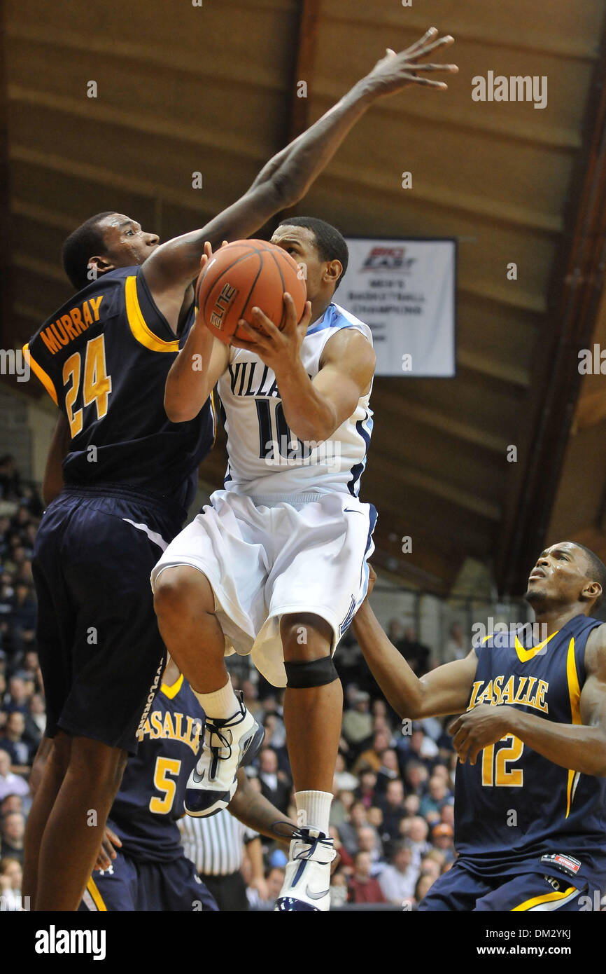 Villanova Guard Corey Fisher #10 drives for a layup against LaSalle ...