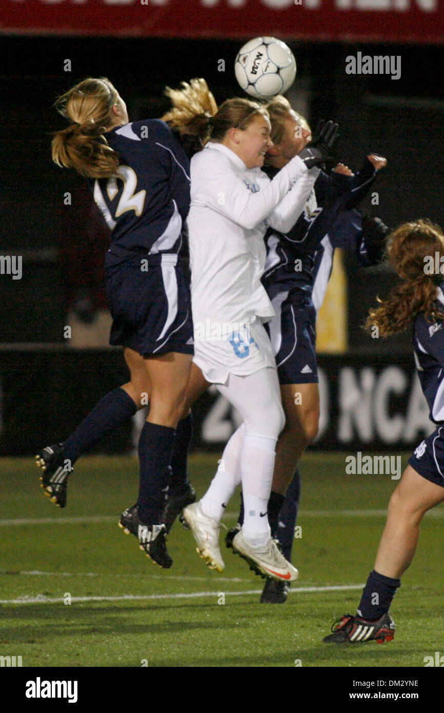 North Carolina Forward Courtney Jones (84) goes up for the header on a ...