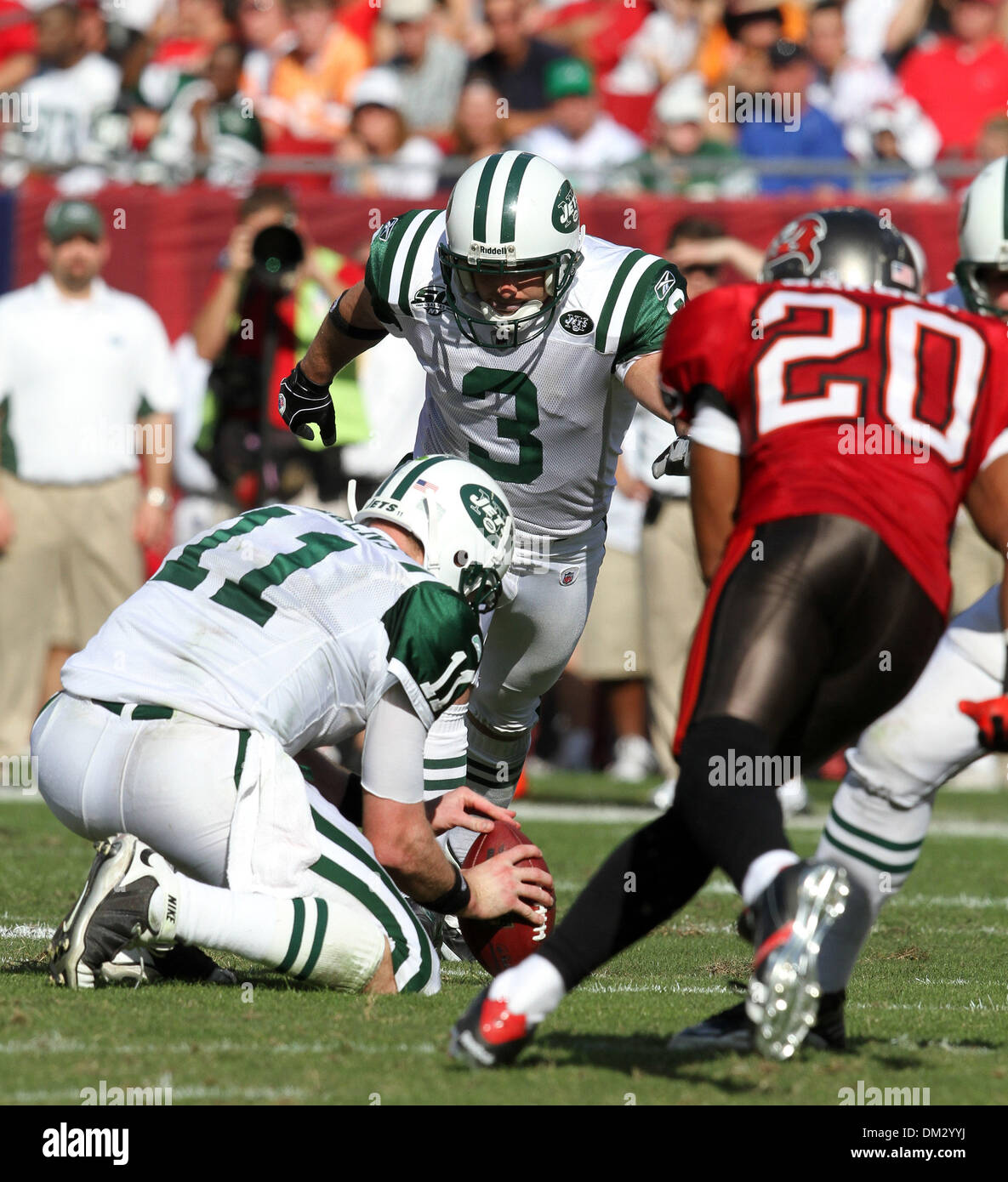 New York Jets PK Jay Feely (3) kicked 4 field goals during the NFL ...