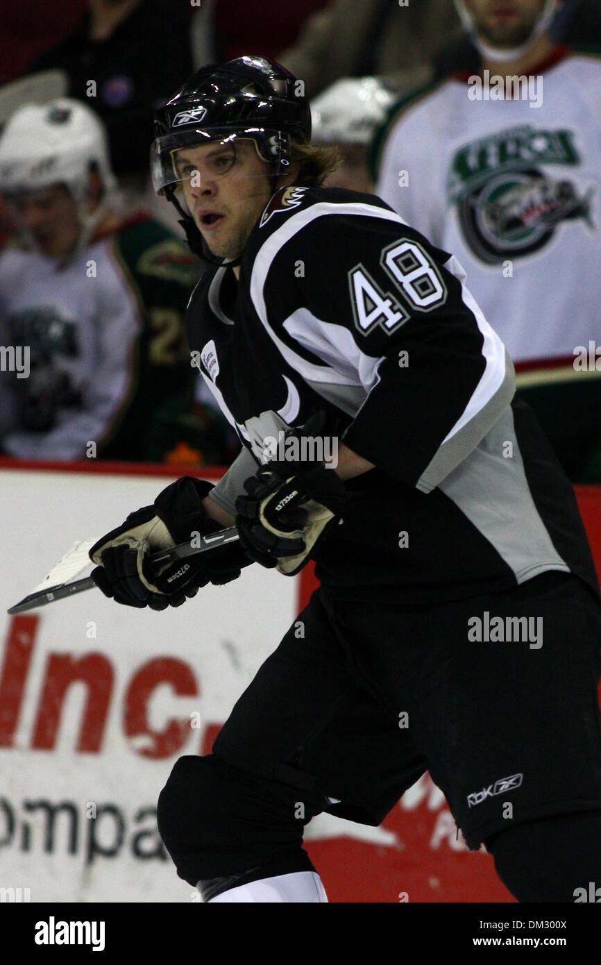 San Antonio Rampage Center Colin Long (48) waits for the puck to get ...