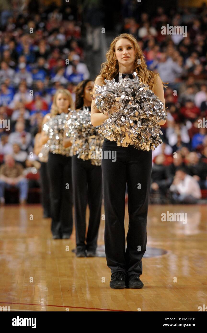 Temple dance team performs during a time out in a game being played at ...