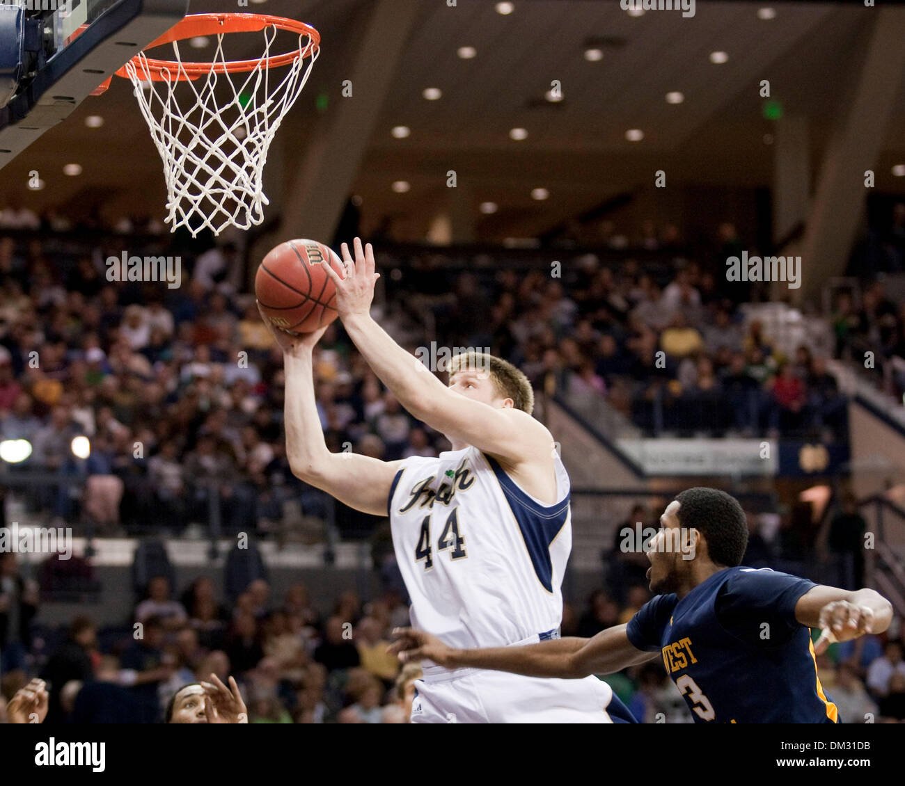 Notre Dame Forward Luke Harangody (44) in game action between the Notre ...