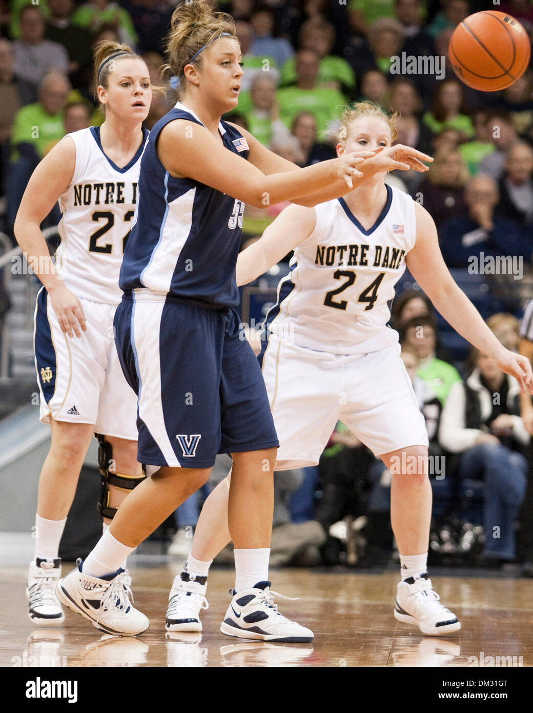 Villanova Center Heather Scanlon (55) in game action between the Notre ...
