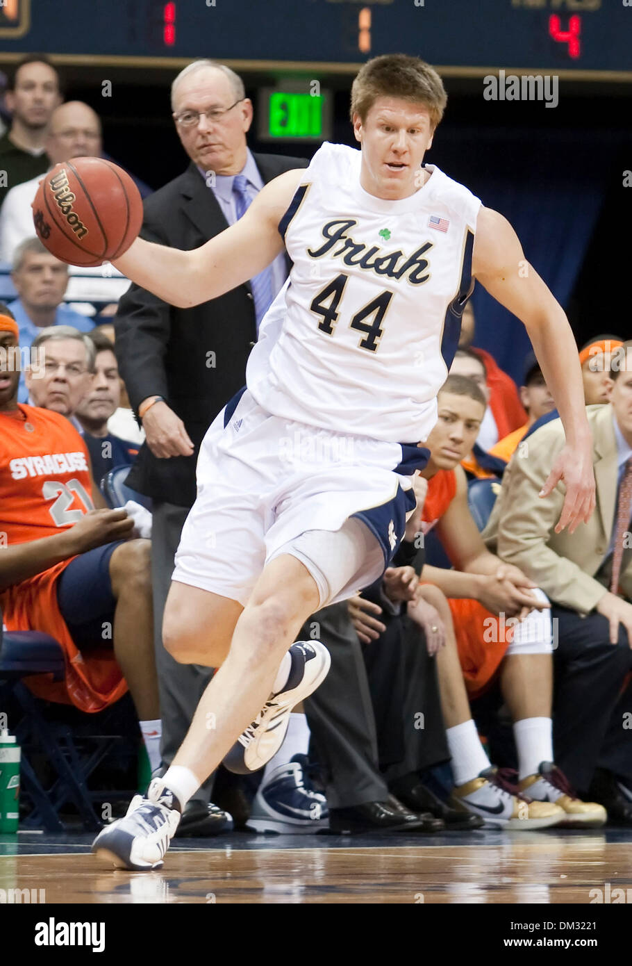 Notre Dame Forward Luke Harangody (44) in game action between the Notre ...