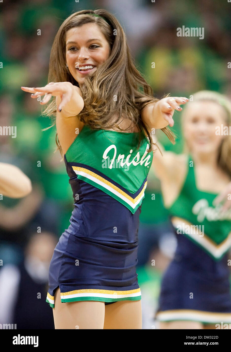 Notre Dame dance team member during game action between the Notre Dame ...
