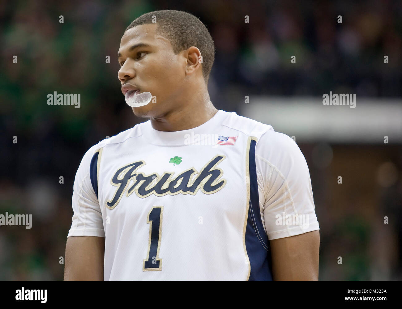 Notre Dame Forward Tyrone Nash (1) in game action between the Notre ...
