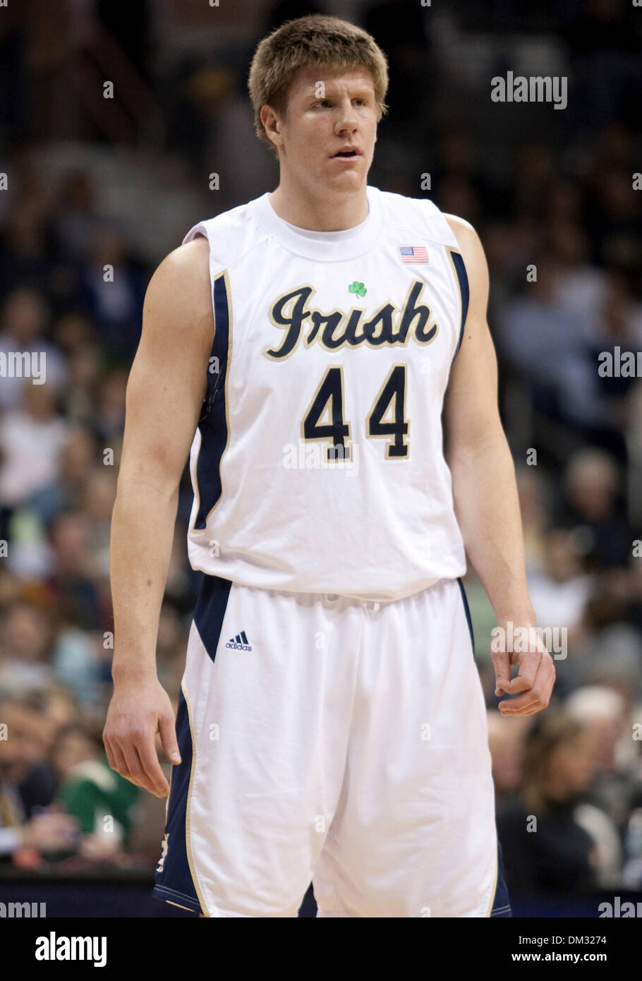 Notre Dame Forward Luke Harangody (44) in game action between the Notre ...