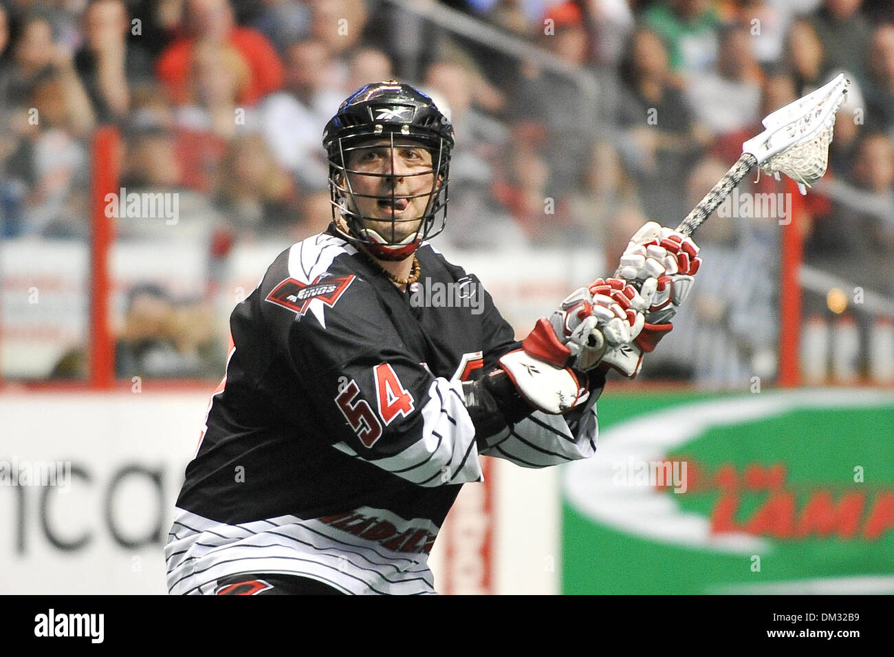 Philadelphia Wings Forward Jason Crosbie #54 gets ready to shoot. The ...