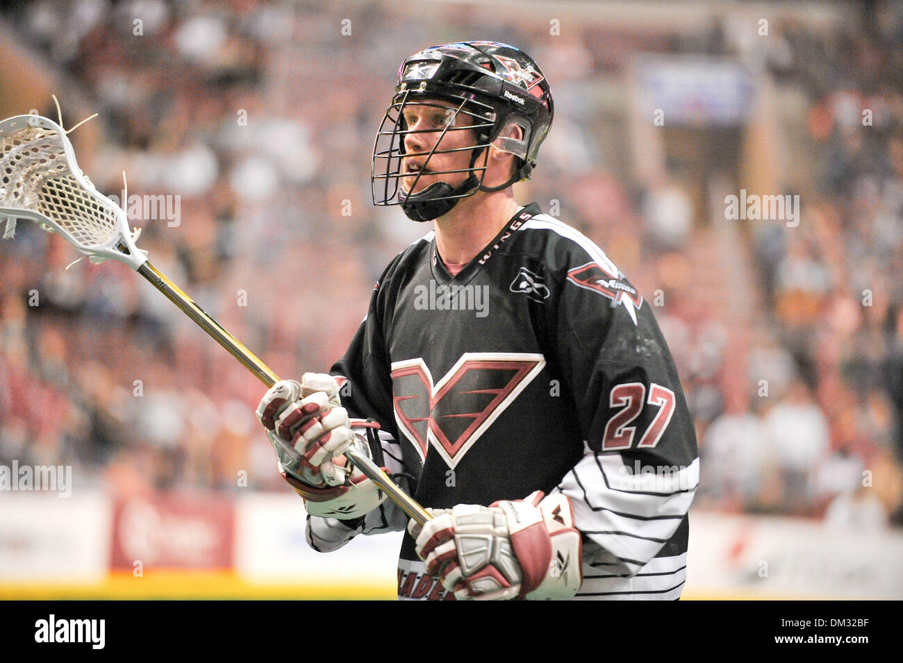Philadelphia Wings Forward Mat Giles #27 during game action. The ...