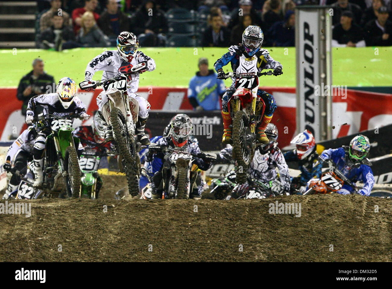 410 Eric J Mccrummen & #21 Blake Wharton battle for position around ...