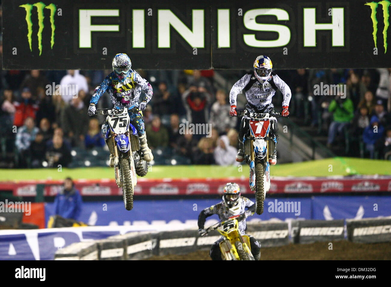 Coming over turn 10 in the Main Event Final series 450 are Ryan Dungey ...