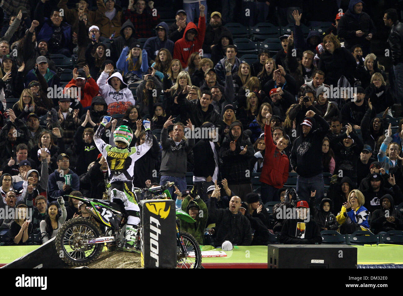 Jake Weimer shares a moment with the crowd and wins the 250 class West ...