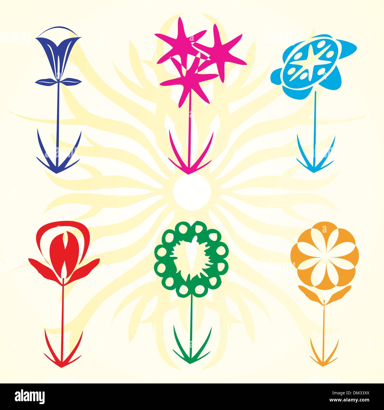 Retro flowers hi-res stock photography and images - Alamy