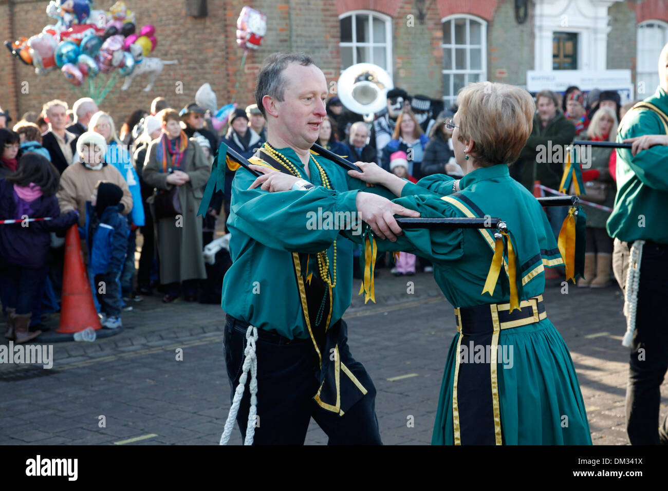 The Chiltern 100s Morris Men perform at the Whittlesey Straw Bear ...