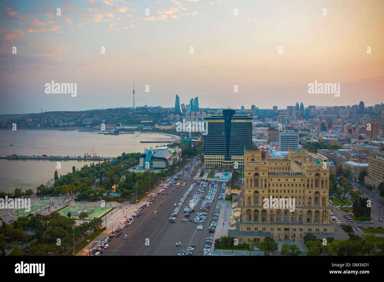 Azerbaijan Caucasus Eurasia Baku Government aerial architecture avenue ...