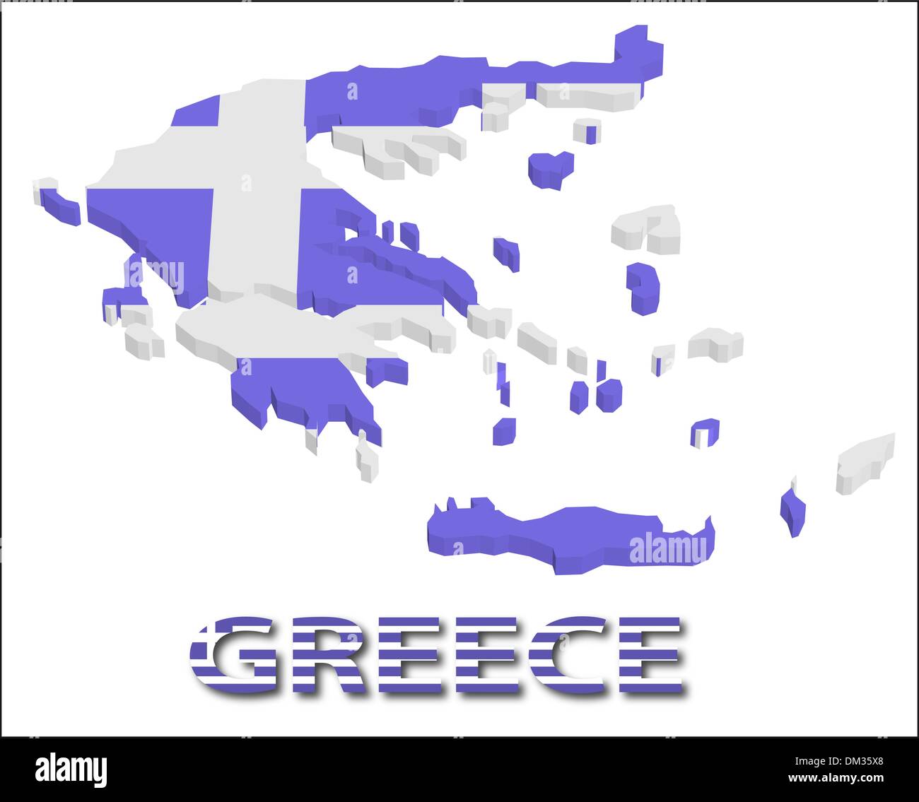Flag greece world map hi-res stock photography and images - Alamy