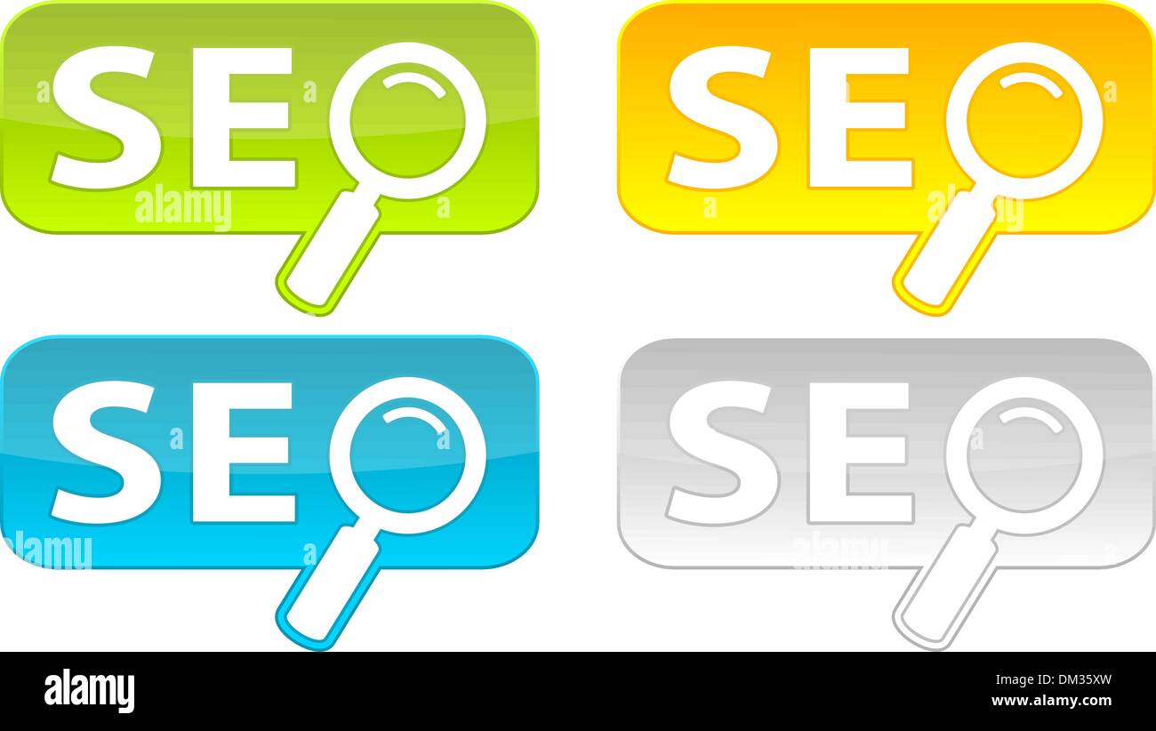 Web buttons with SEO text Stock Vector Image & Art - Alamy