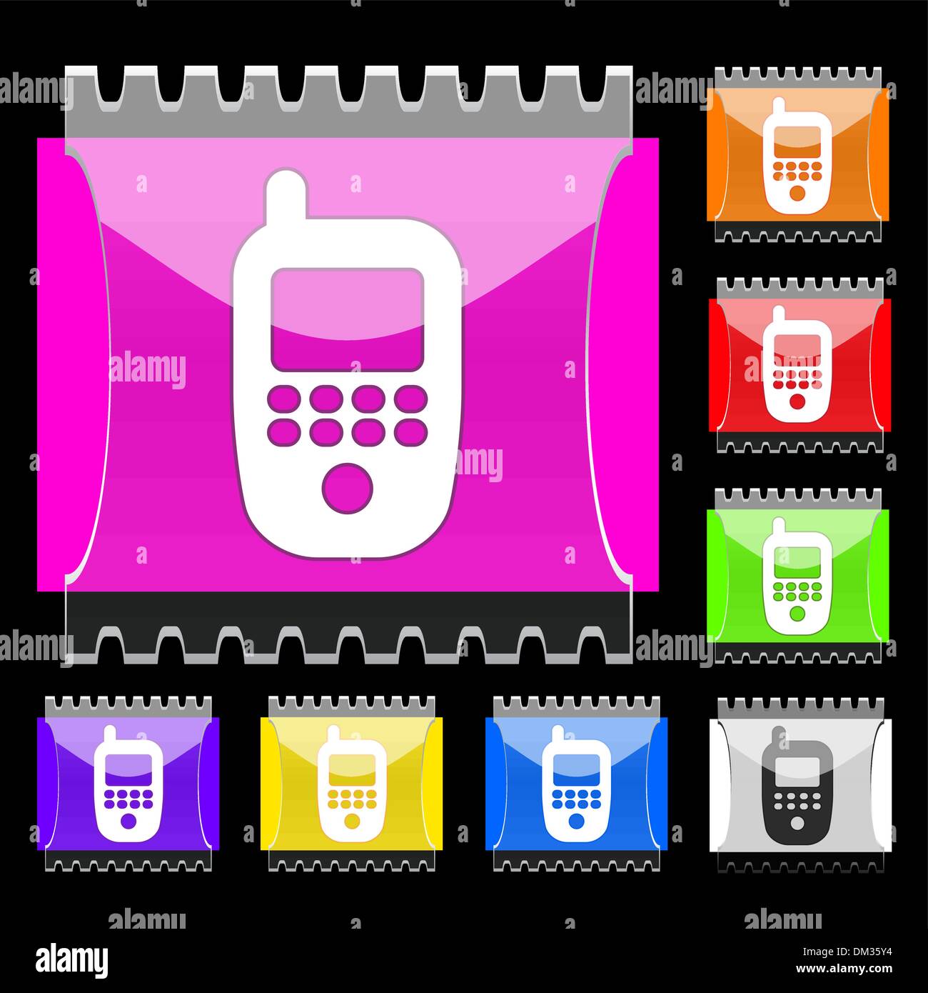 Phone rectangular vector buttons Stock Vector Image & Art - Alamy